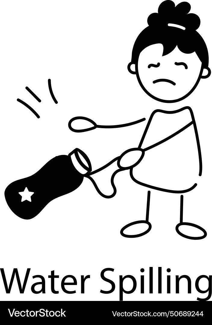 Water spilling Royalty Free Vector Image - VectorStock