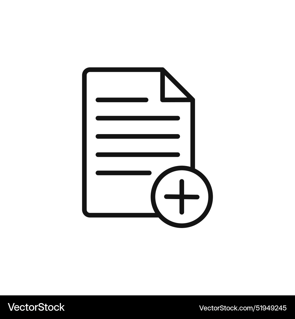 Add new document logo sign outline Royalty Free Vector Image