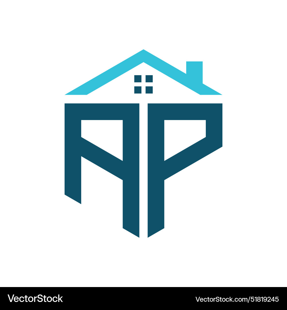 Ap house logo design template letter Royalty Free Vector