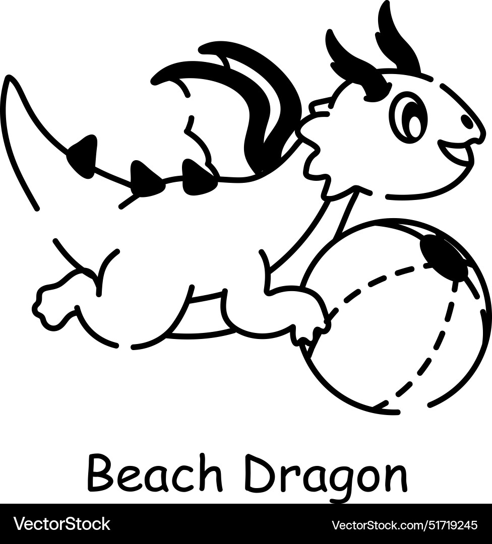 Beach dragon Royalty Free Vector Image - VectorStock