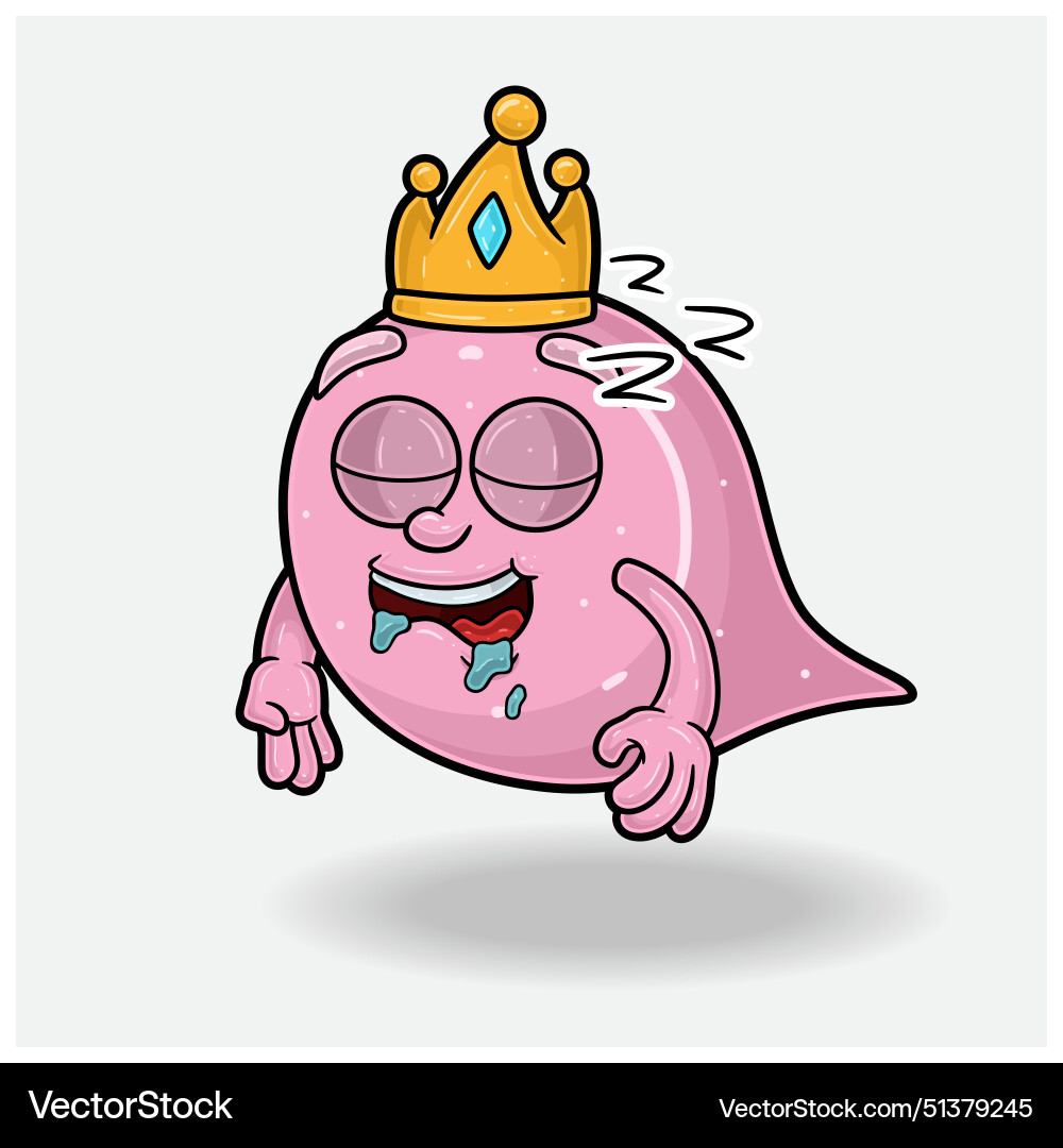 Bubble gum mascot cartoon with sleep expression Vector Image