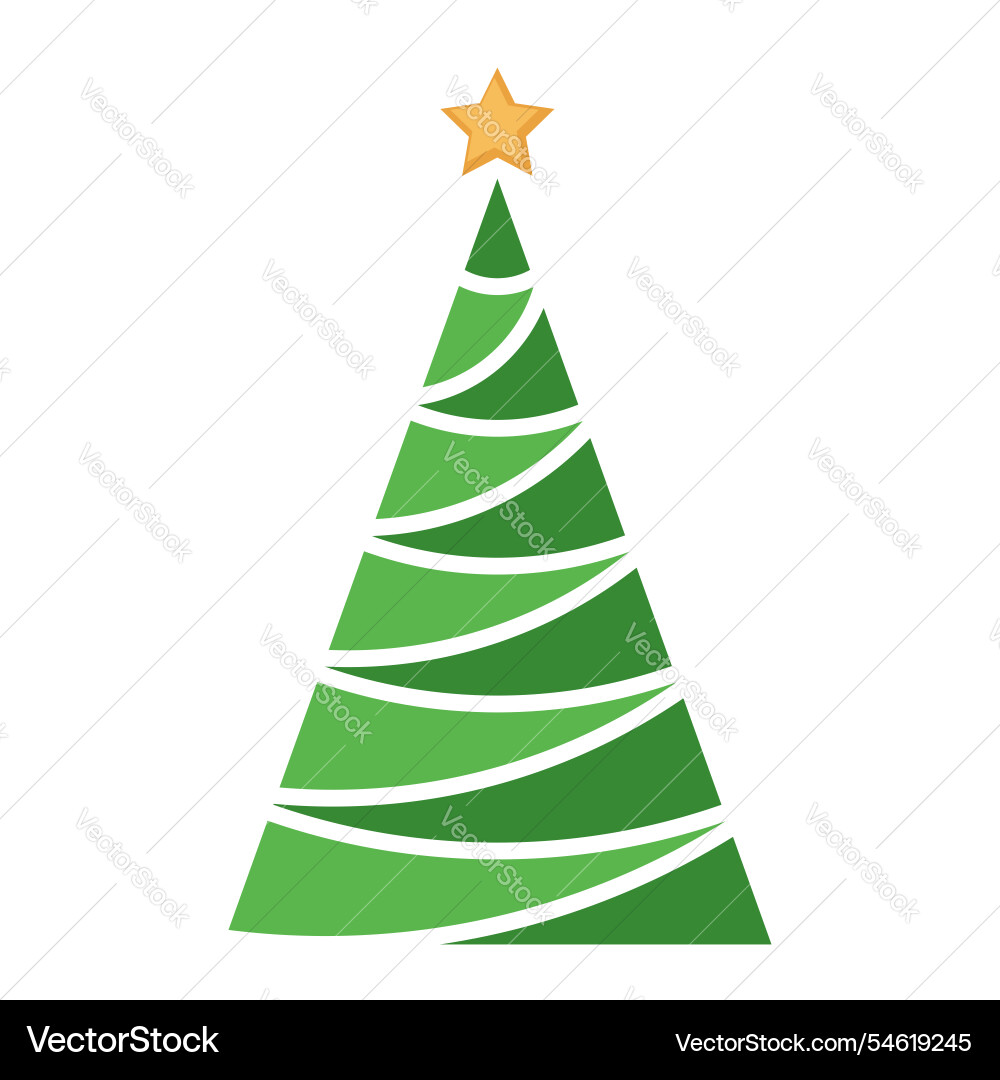 Christmas tree silhouette symbol icon shape color Vector Image