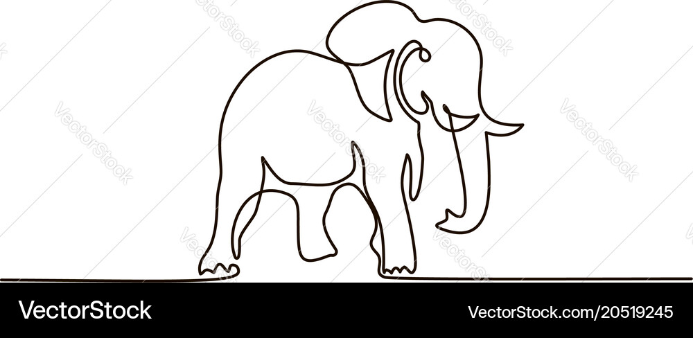 Elephant walking symbol Royalty Free Vector Image