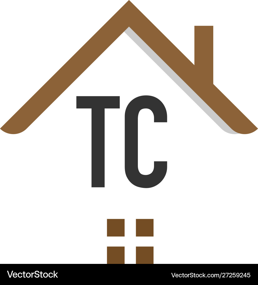 Initial letter tc building logo design template Vector Image