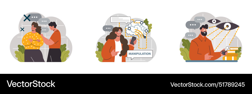 Manipulation psychological control method Vector Image