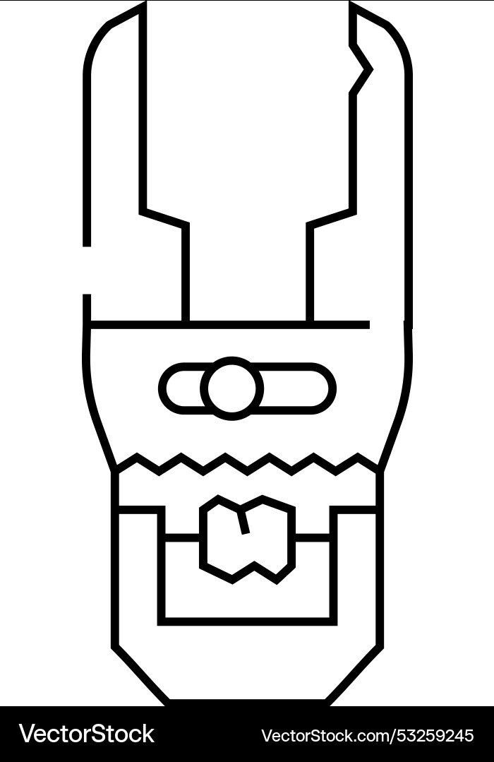 Plumbers wrench line icon Royalty Free Vector Image