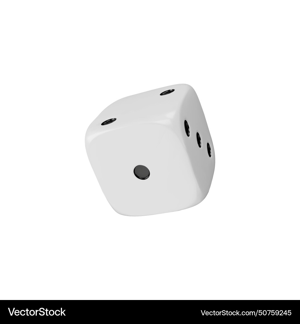 Realistic game dice falling 3d white cube Vector Image