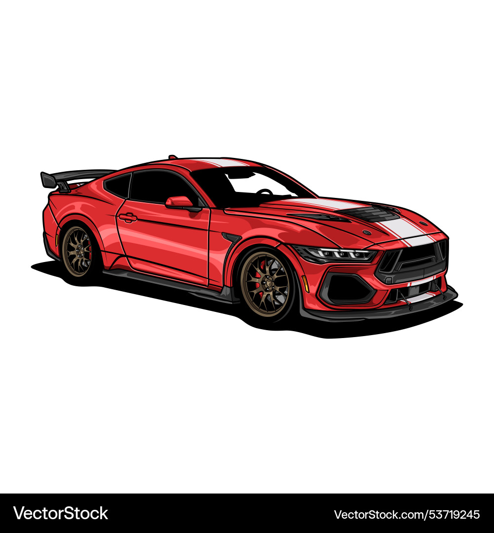 Red Shelby Super Snake Car Royalty Free Vector Image