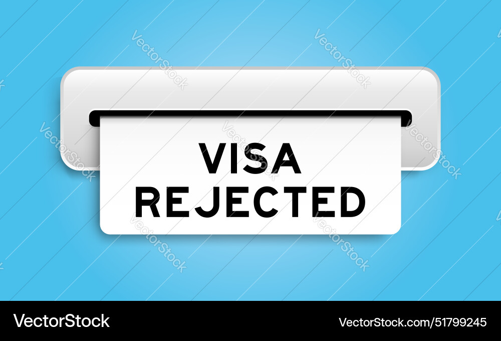 White coupon banner with word visa rejected from Vector Image