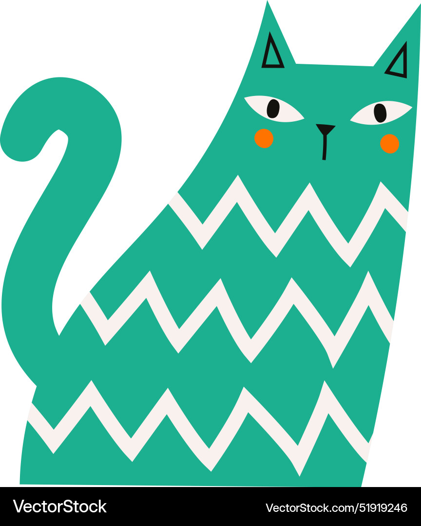 Abstract cat with pattern Royalty Free Vector Image