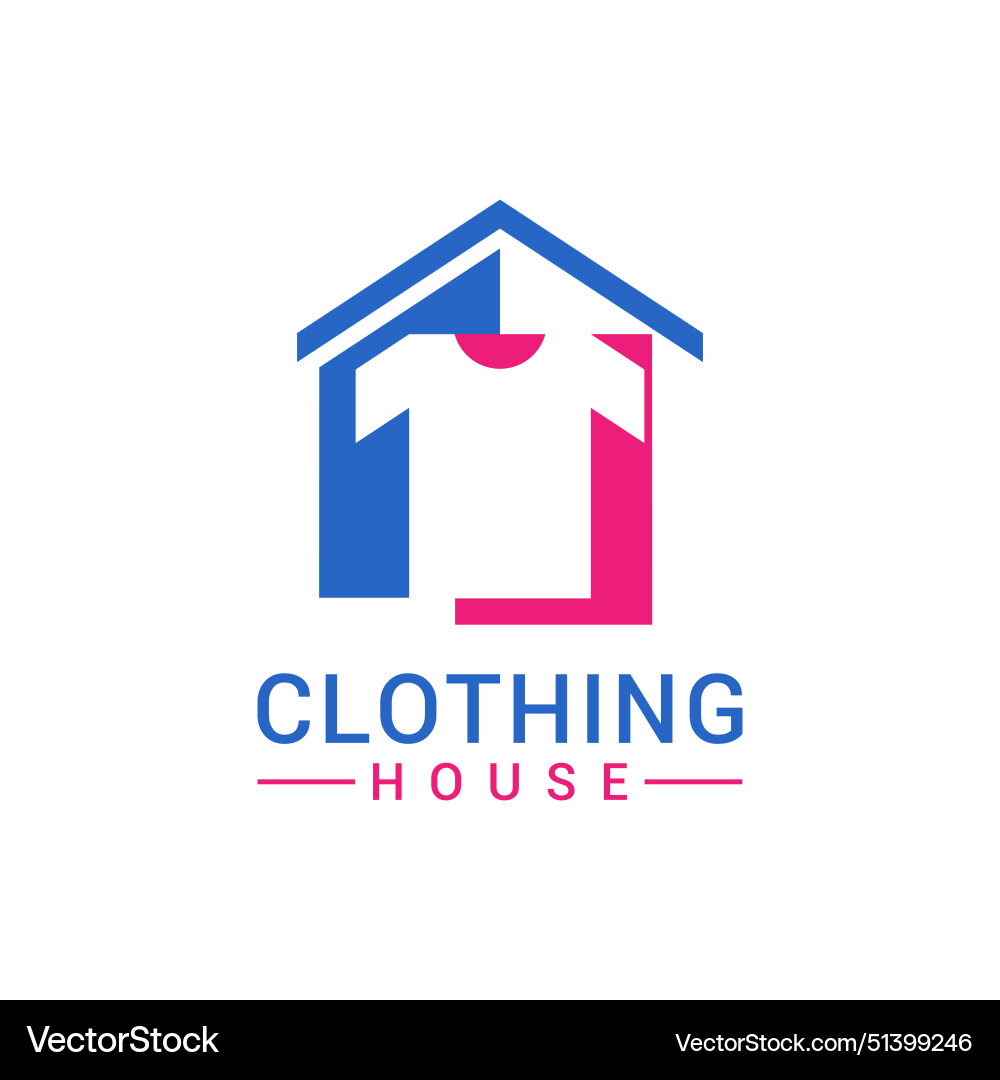 Abstract clothing house logo design Royalty Free Vector