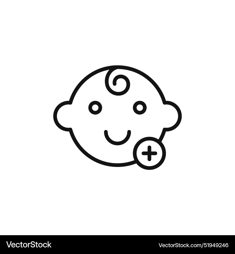 Adding a new birth logo sign outline Royalty Free Vector