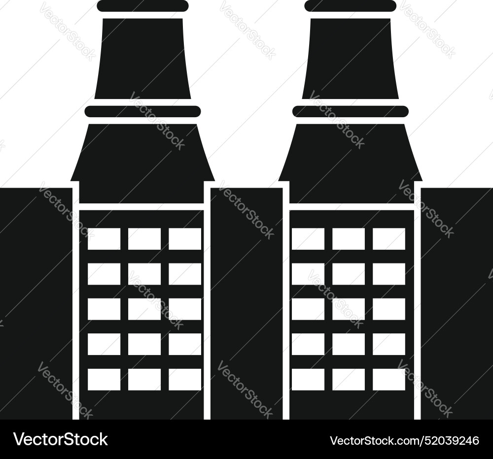 Big industrial power plant building generating Vector Image