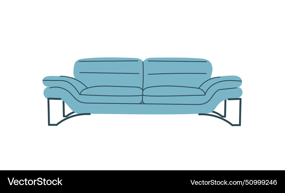 Blue sofa in retro style a modern collection Vector Image