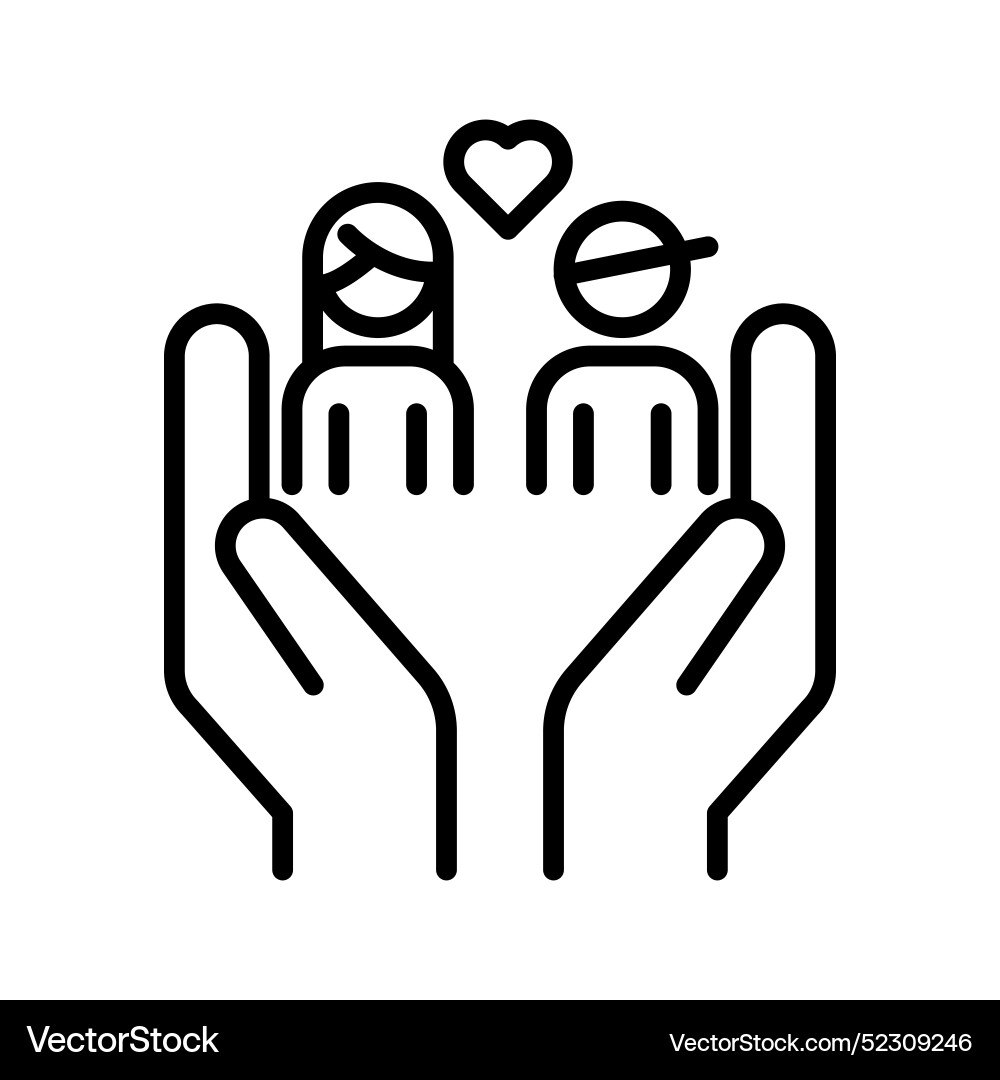 Child protect icon linear logo mark in black Vector Image