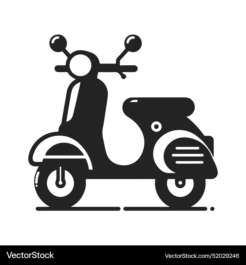 Classic minimalist scooter in monochrome Vector Image