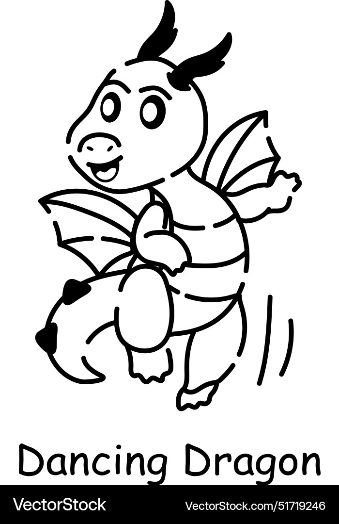 Dancing dragon Royalty Free Vector Image - VectorStock