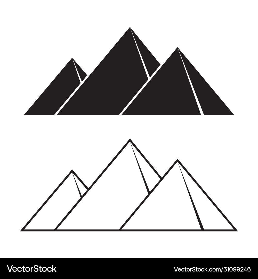 Giza Pyramids Silhouettes Royalty Free Vector Image