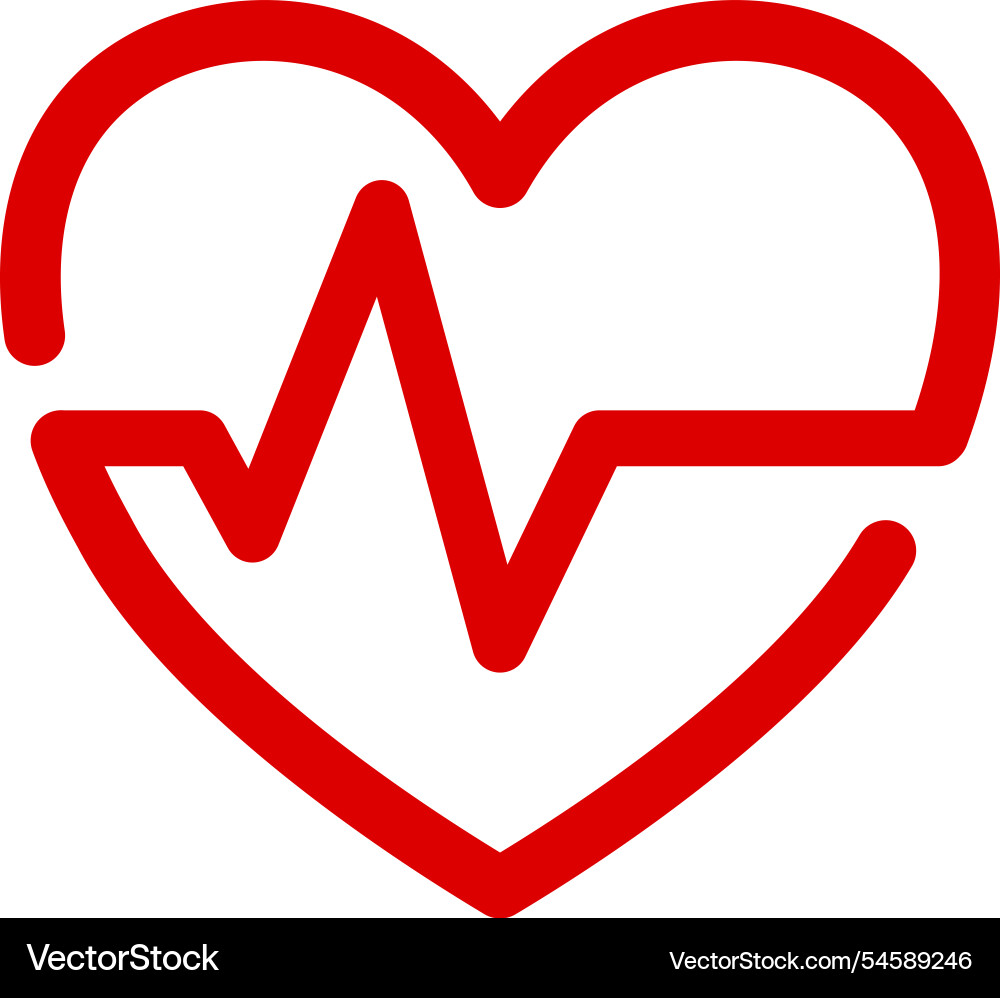 Heart with pulse line Royalty Free Vector Image