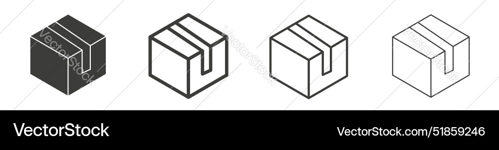 Inventory icon set storage product box control Vector Image