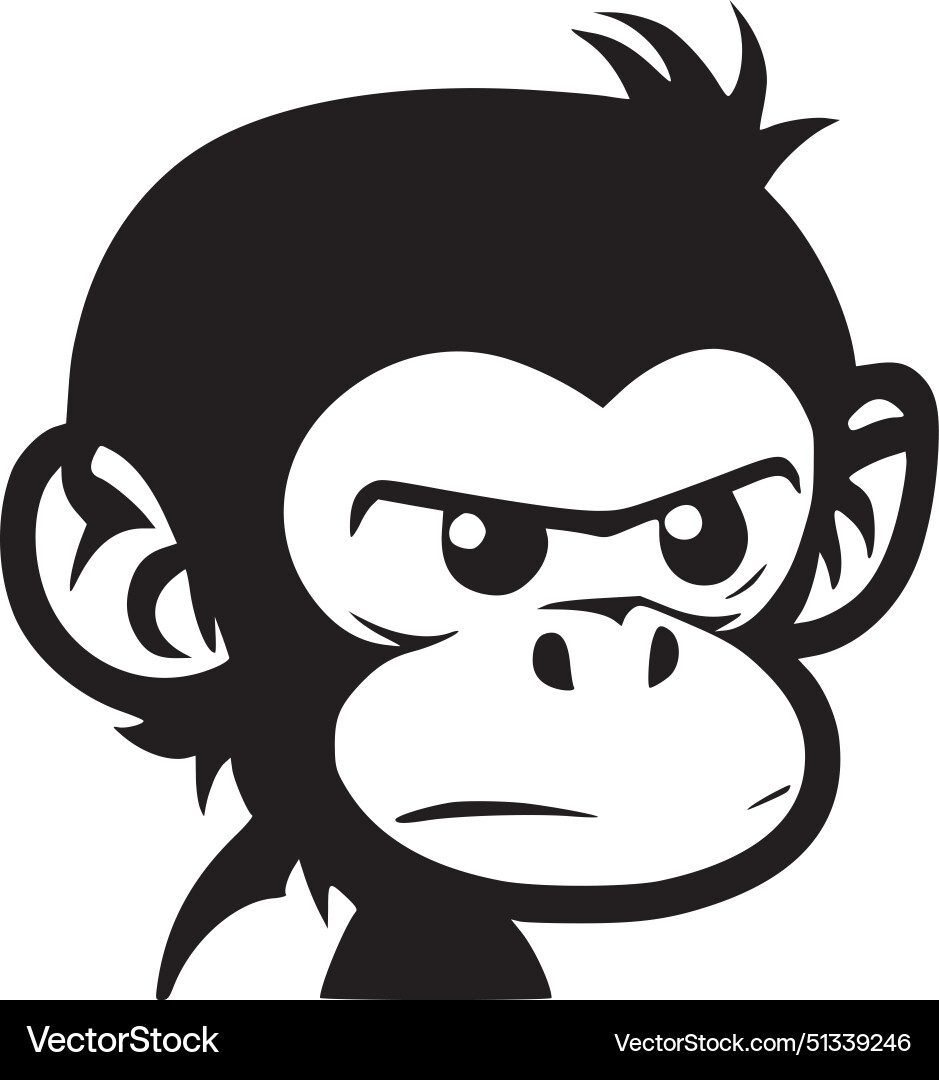Monkey - minimalist and simple silhouette Vector Image