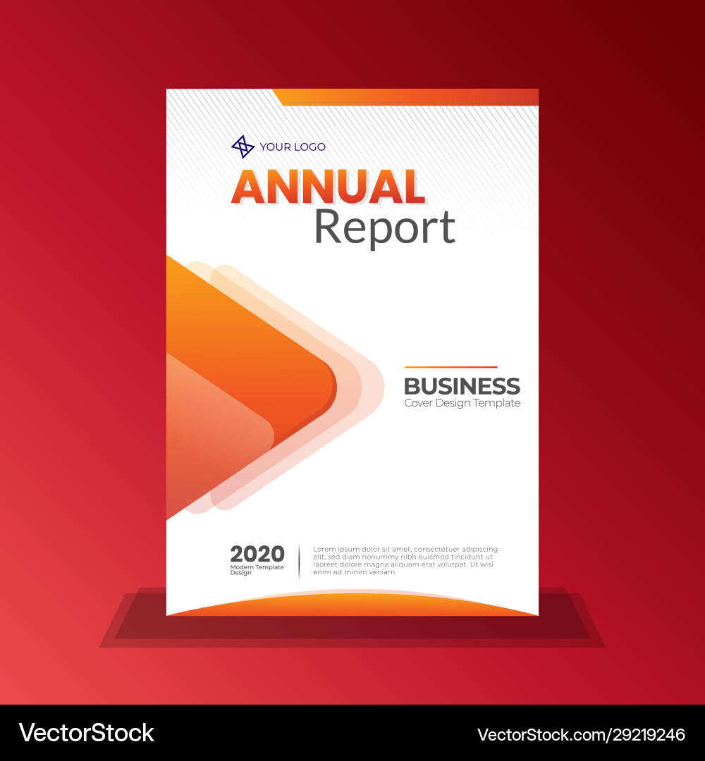 Orange annual report cover design Royalty Free Vector Image