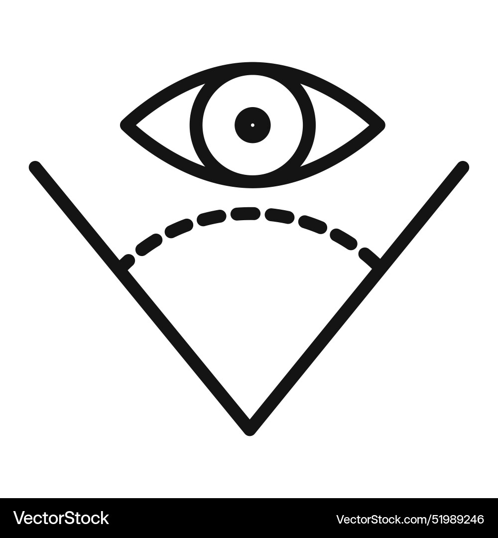 Viewing angle icon mark in filled style Royalty Free Vector