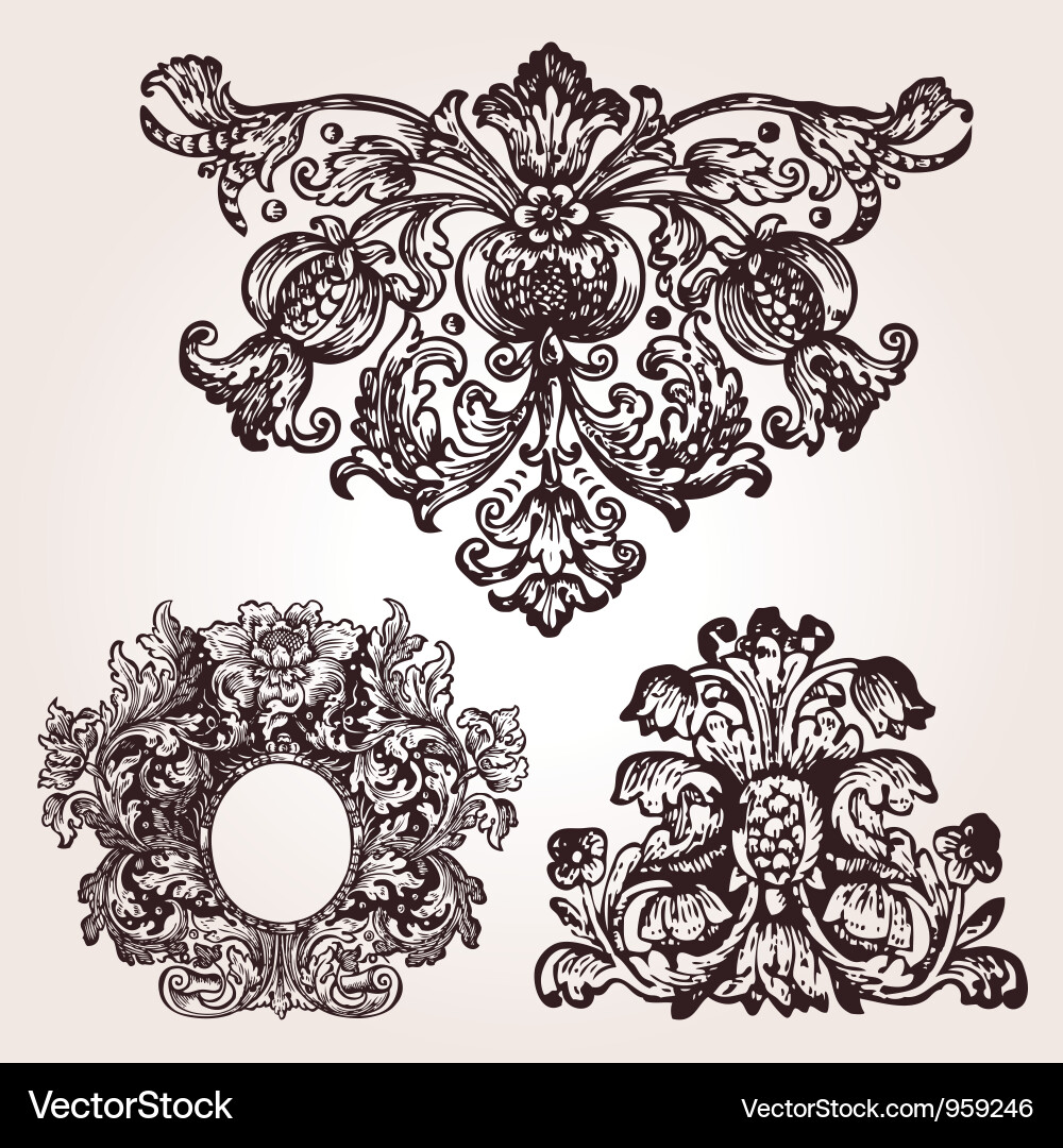 Vintage frame elements Royalty Free Vector Image