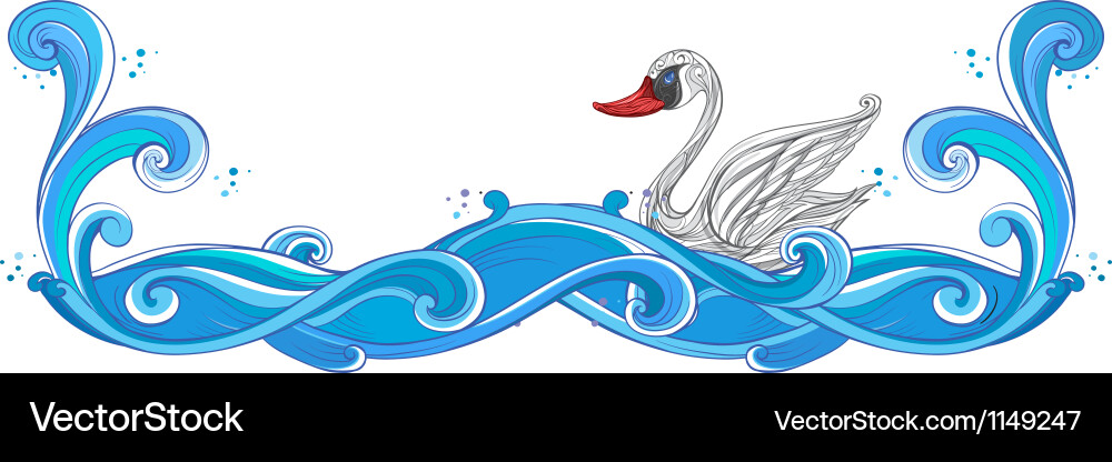 A border with swan Royalty Free Vector Image - VectorStock