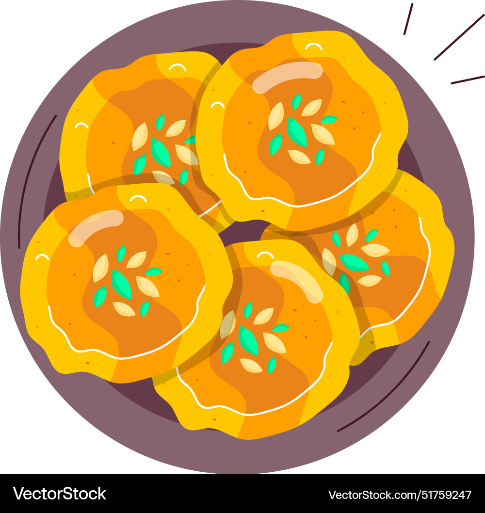 Check out this flat sticker of malpua Royalty Free Vector