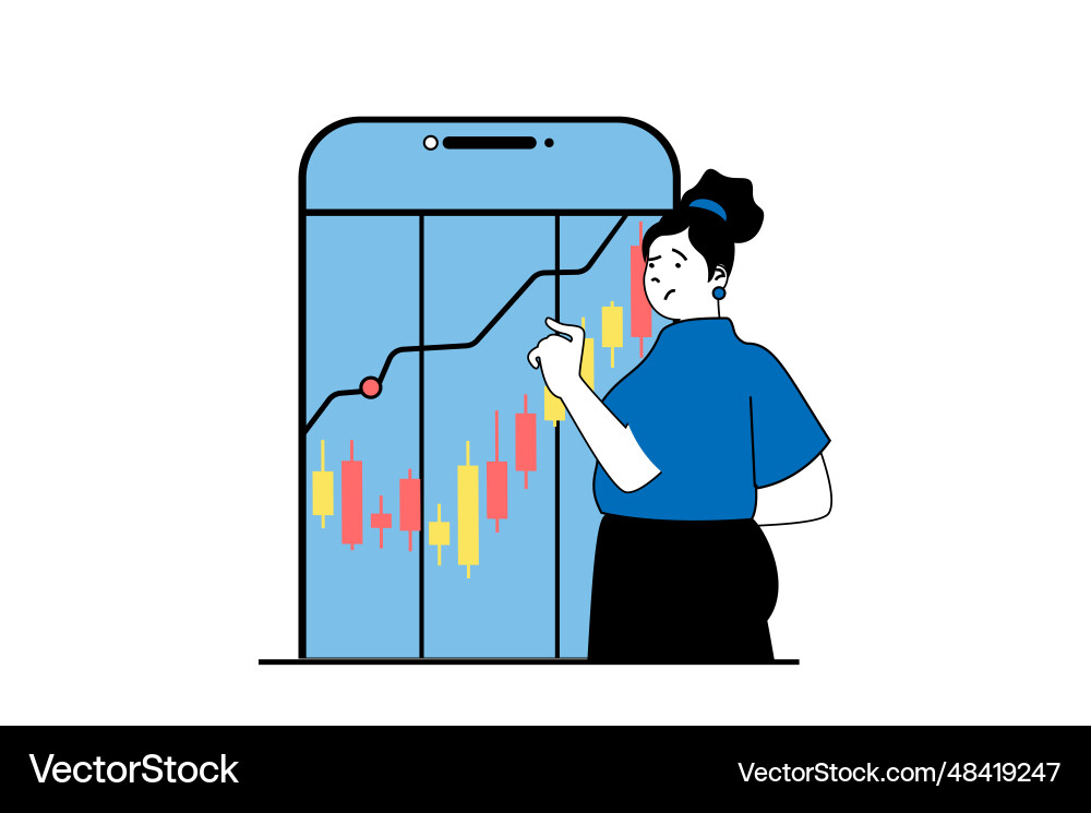 Crisis management concept with people scene Vector Image Crisis management concept with people scene Vector Image