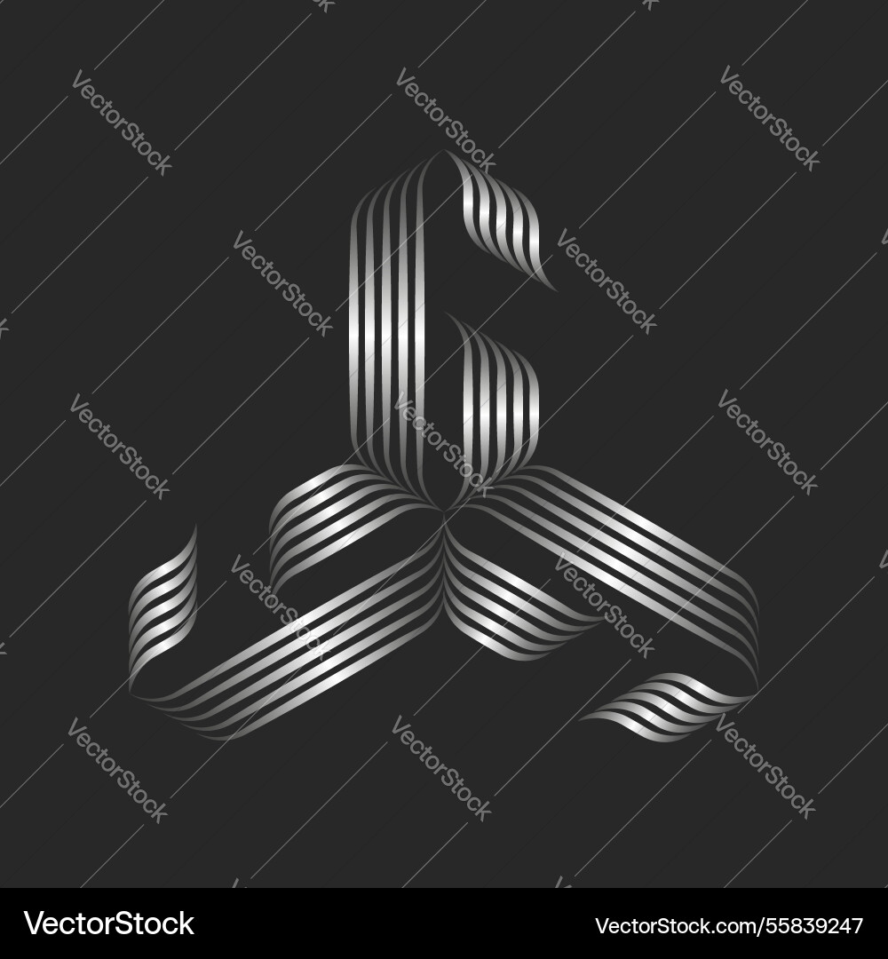 Futuristic silver number 666 symbol with metallic Vector Image