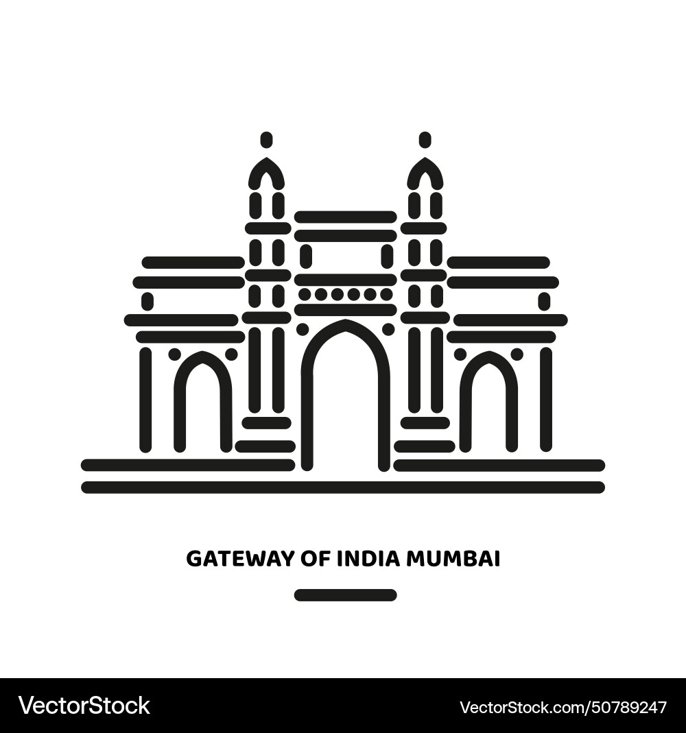 Gateway of india mumbai icon Royalty Free Vector Image