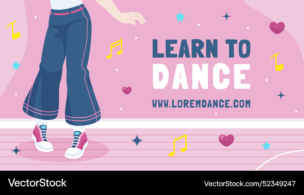 Hand drawn dance school youtube thumbnail Vector Image