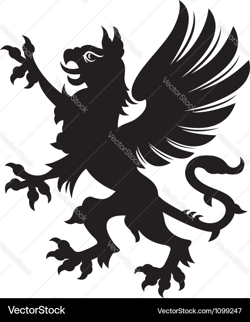 Heraldic Griffin Emblem Royalty Free Vector Image