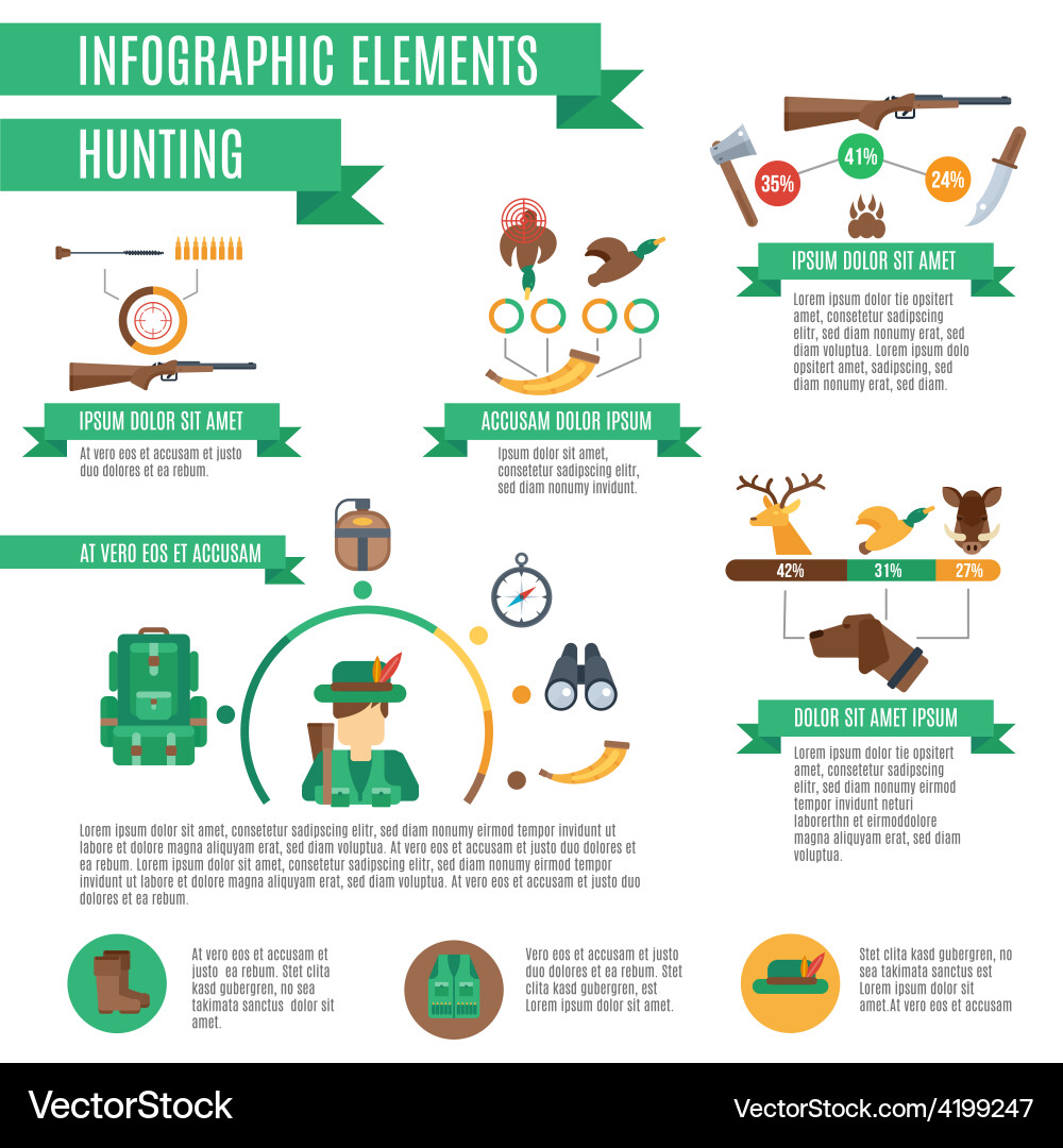 Hunting infographics set Royalty Free Vector Image