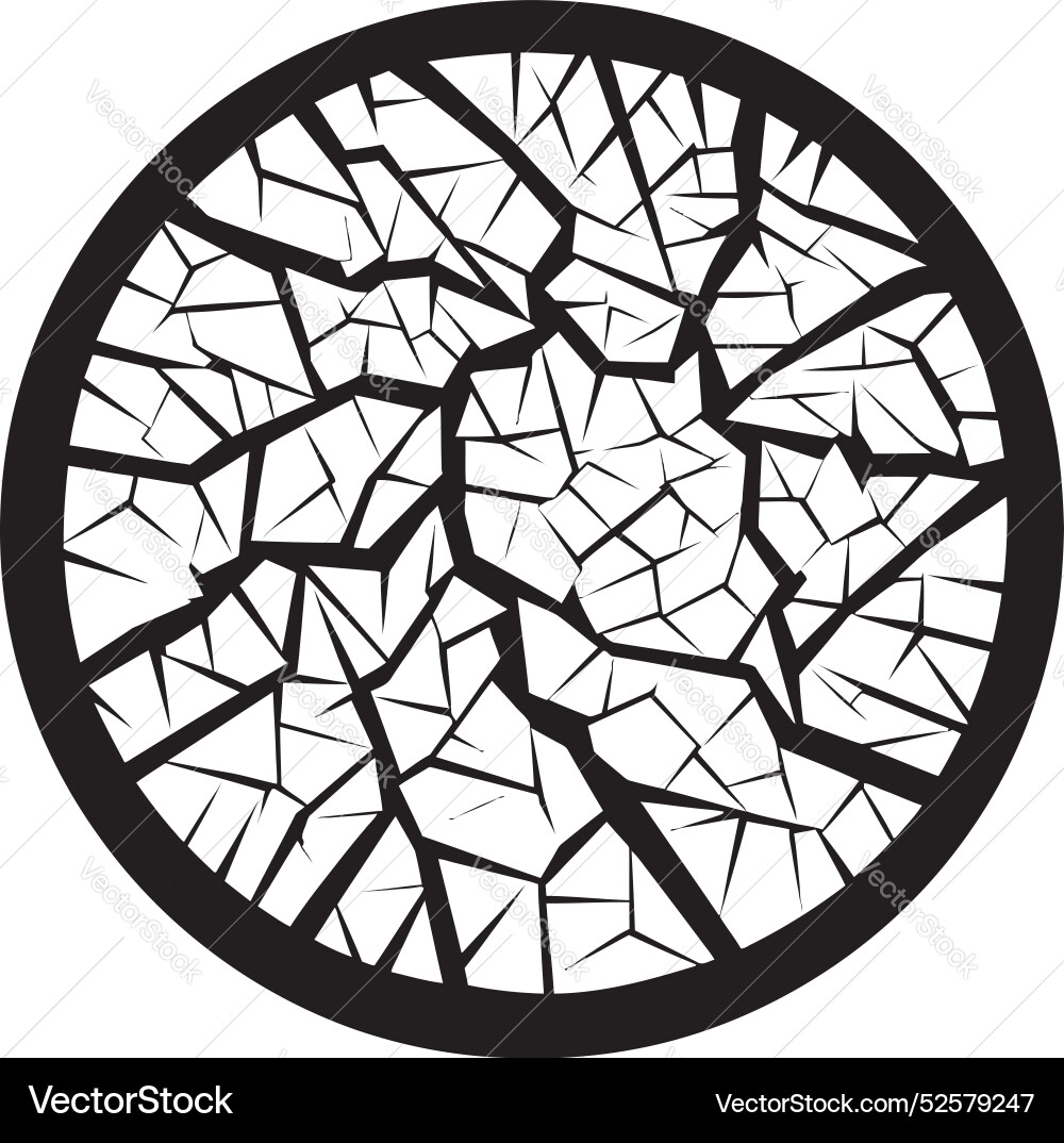 Inked shatter hand drawn logo design broken Vector Image