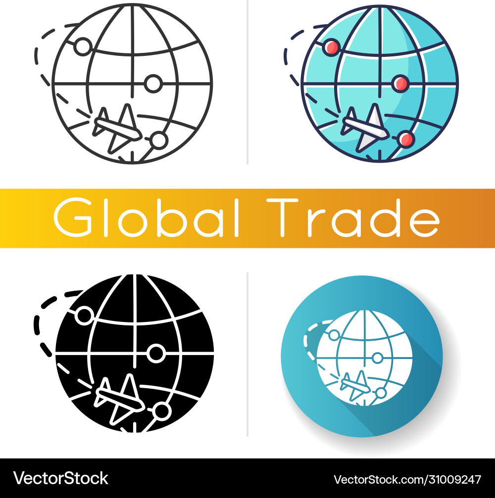 International trade icon export and import Vector Image