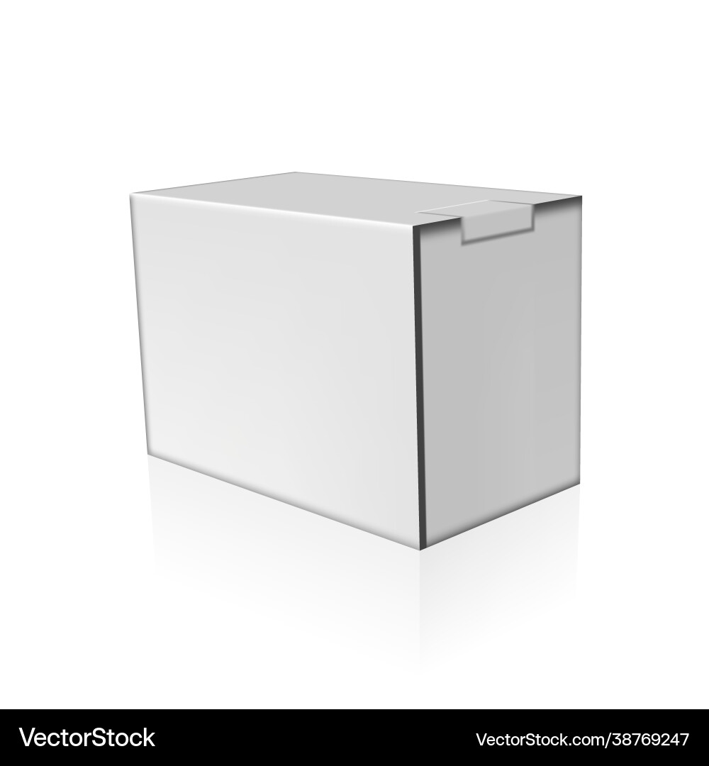 Packaging white cardboard box isolated Royalty Free Vector