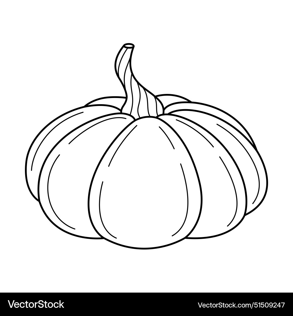 Pumpkin doodle icon art therapy coloring page Vector Image