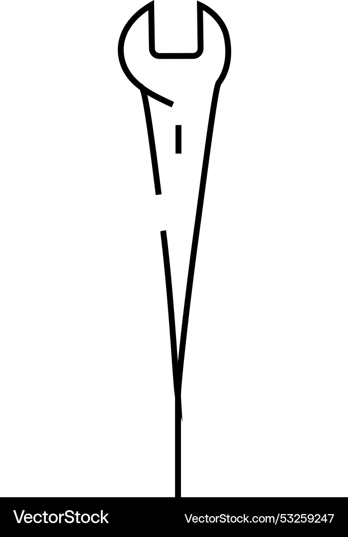Spud wrench line icon Royalty Free Vector Image