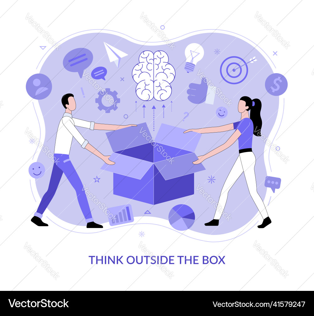 Denken Sie außerhalb der Box Konzept Lizenzfreier Vektor