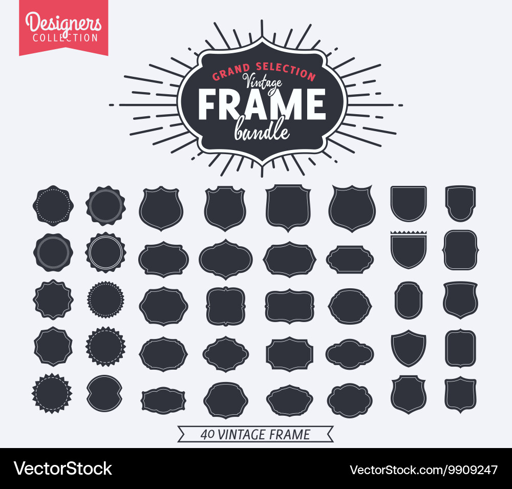 Vintage frame set Royalty Free Vector Image - VectorStock