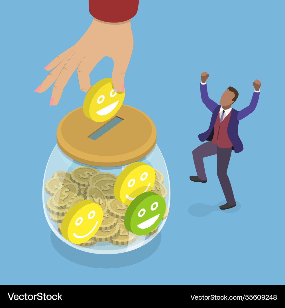 3d isometric flat of collect Royalty Free Vector Image