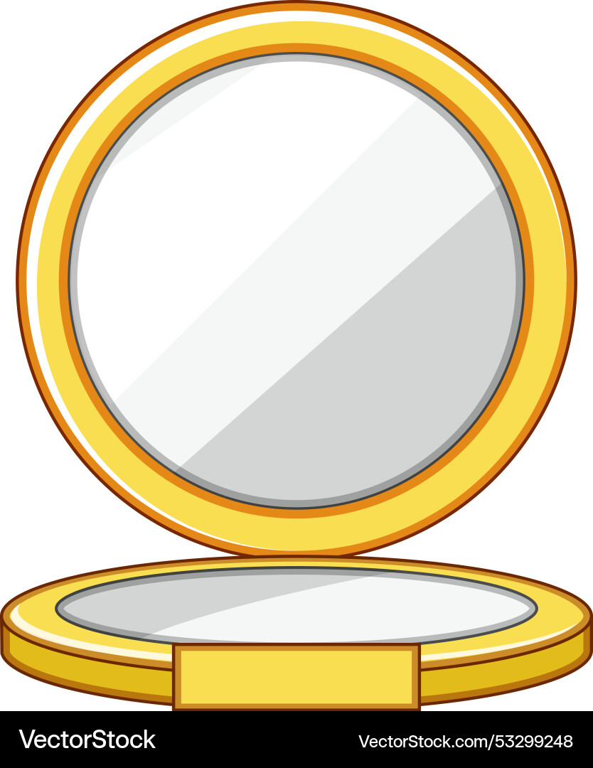 Cosmetic compact mirror cartoon Royalty Free Vector Image