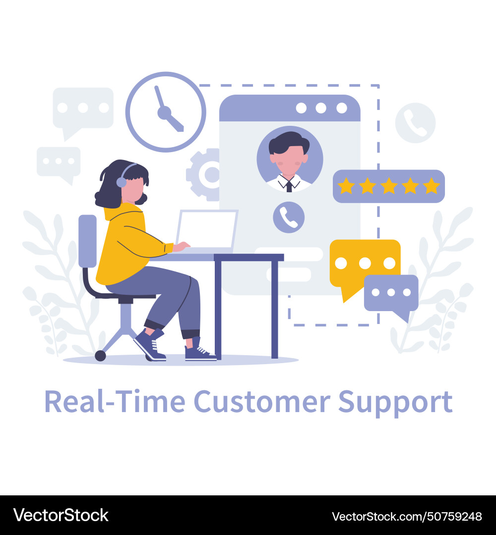 Customer interaction in marketing concept flat Vector Image