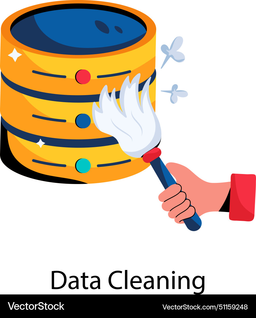 Data cleaning Royalty Free Vector Image - VectorStock