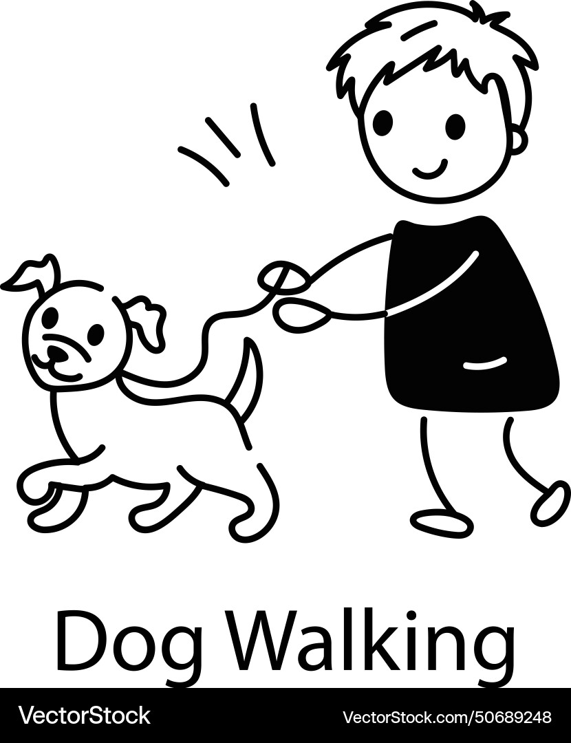 Dog walking Royalty Free Vector Image - VectorStock