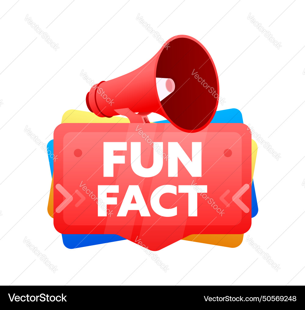 Fun fact badge with megaphone banner label Vector Image