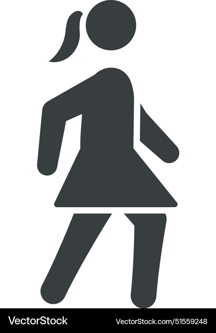 Girl walking pictogram Royalty Free Vector Image